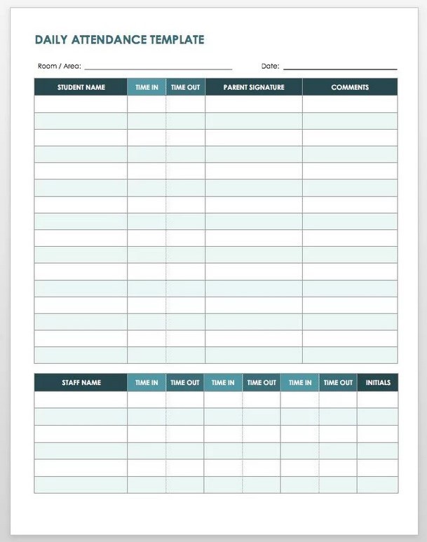 FREE Attendance registers, class registers, templates